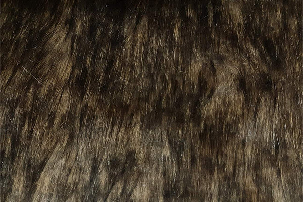 Dark Brown And Black Wolf Faux Fur | Rainbow Fabrics Sydney