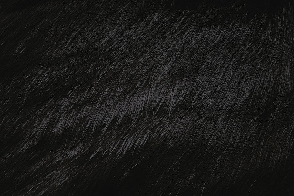 Black Shiny Faux Fur | Rainbow Fabrics Sydney
