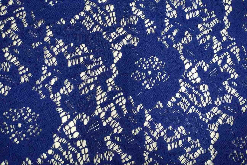 Stretchy Blue Lace Material | Rainbow Fabrics Sydney