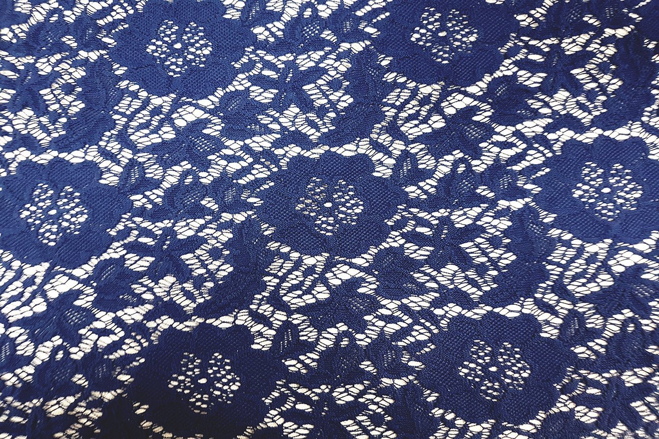 Stretchy Blue Lace Material | Rainbow Fabrics Sydney